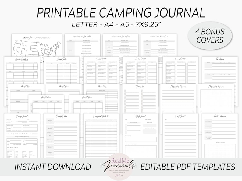 Camping Journal Printable Templates: RV Trip Planner (digital Download ...