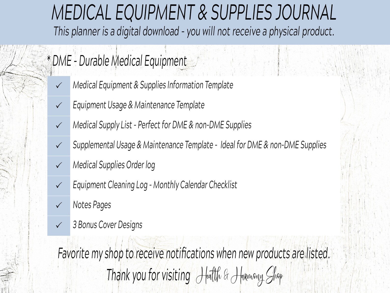 Medical Equipment & Supplies Logbook / DME Tracker Perfect for - Etsy