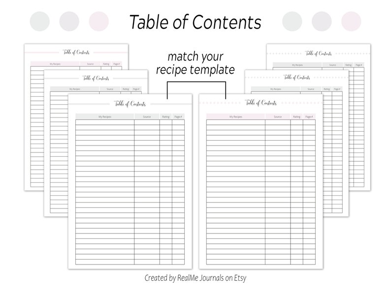 Printable Recipe Templates / DIY Recipe Book / Blank Recipe Pages ...