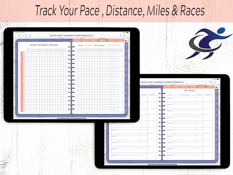Digital Running Planner / 365 Day Running Journal / Marathon Training ...