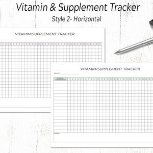 Vitamin Tracker Bundle: Supplement List, Check-up (printable PDF) - Etsy