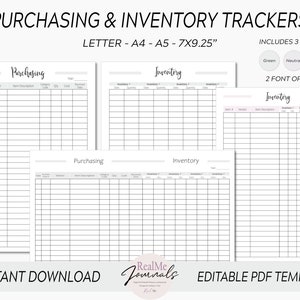 Printable Inventory Template / Inventory Management Trackers ...