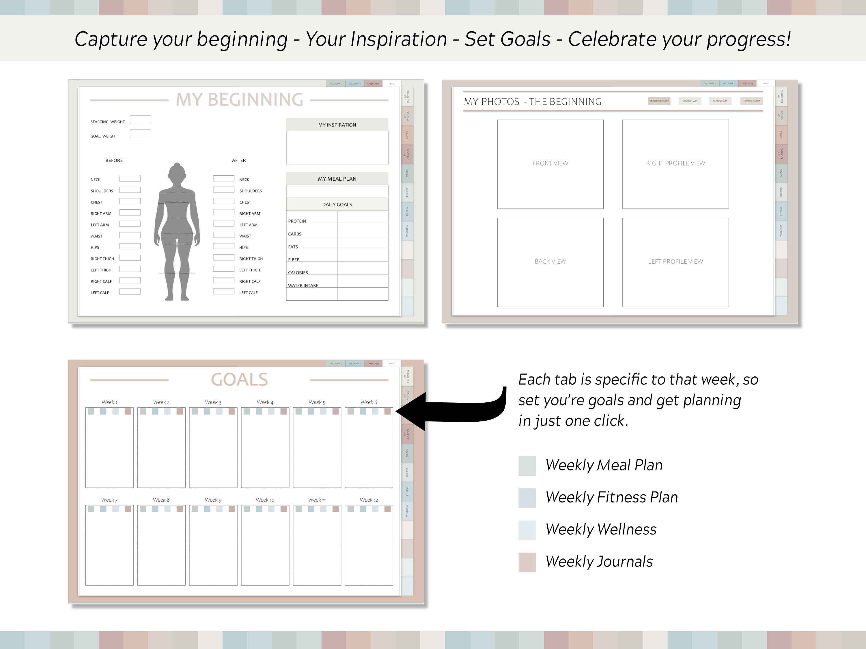Digital Fitness Planner Goodnotes / 12 Week Digital Workout Tracker ...