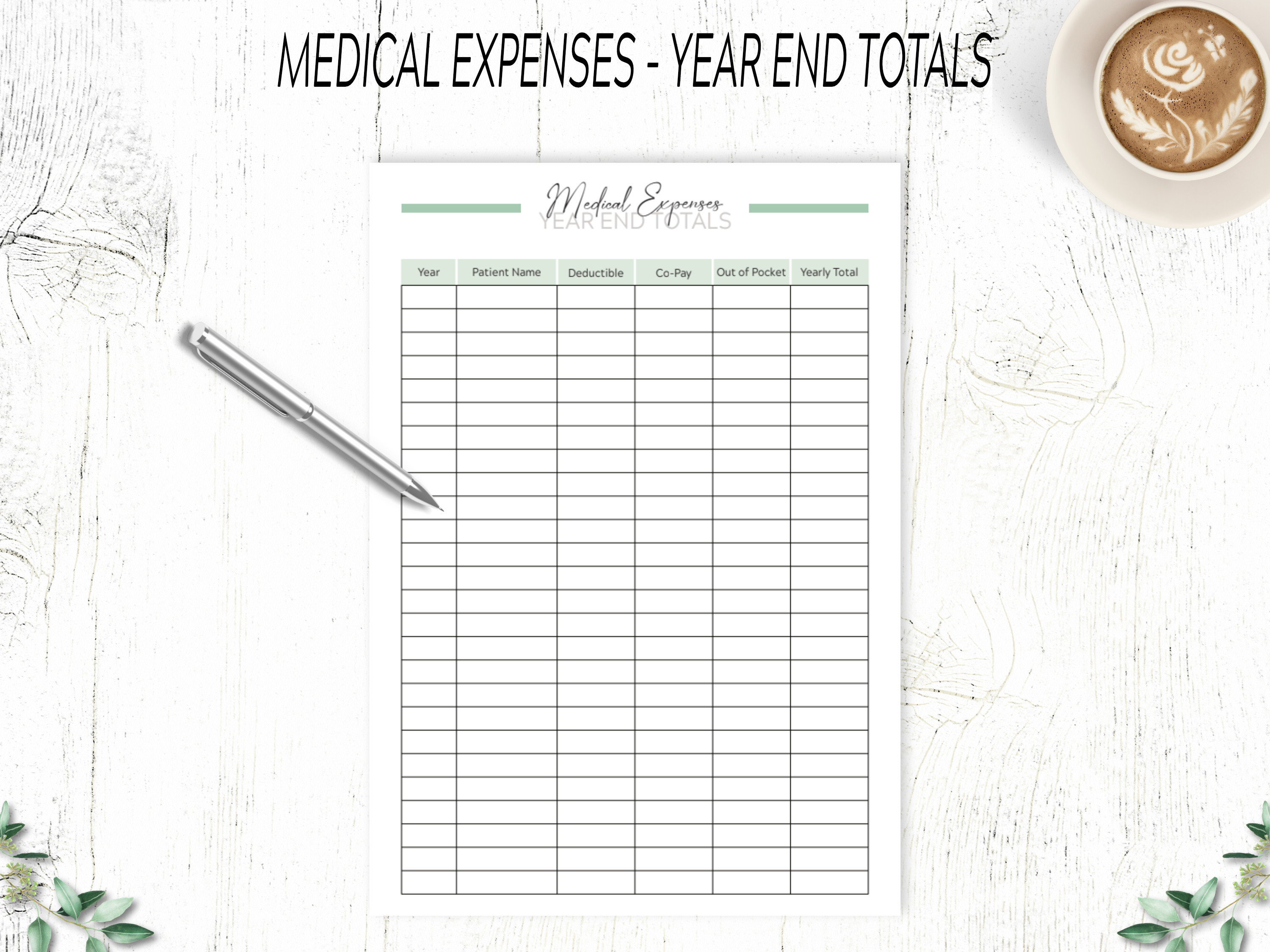 Medical Bill Tracker Printable
