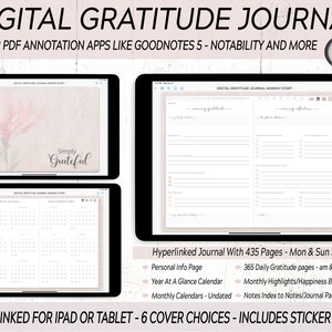 Digital Gratitude Journal With Prompts, Daily Reflection Journal for ...