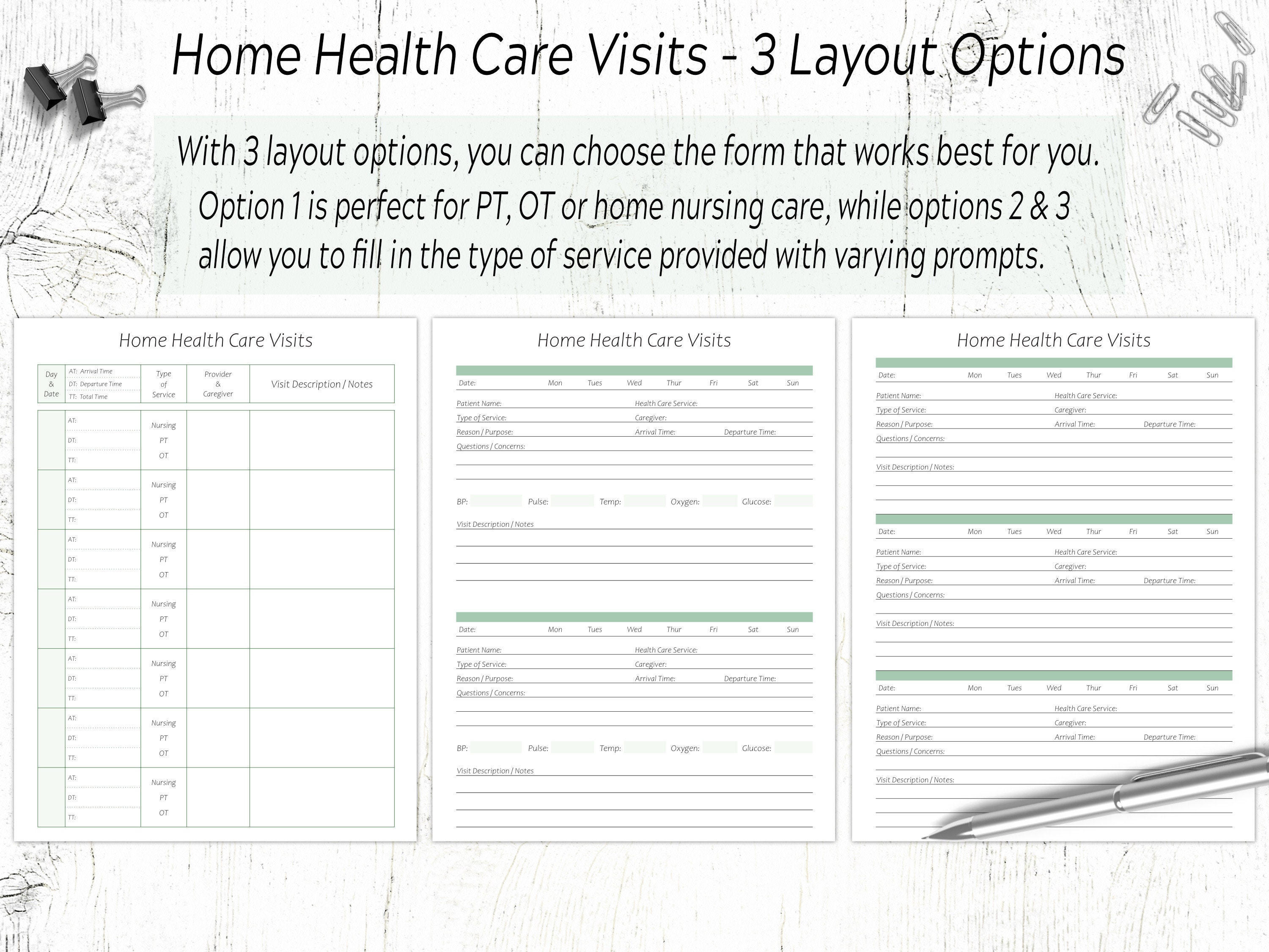 Caregiver Planner: Home Health Care Forms, Daily Log (digital Download ...