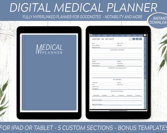 Digital Medical Planner / Digital Health Tracker With 5 Customizable ...