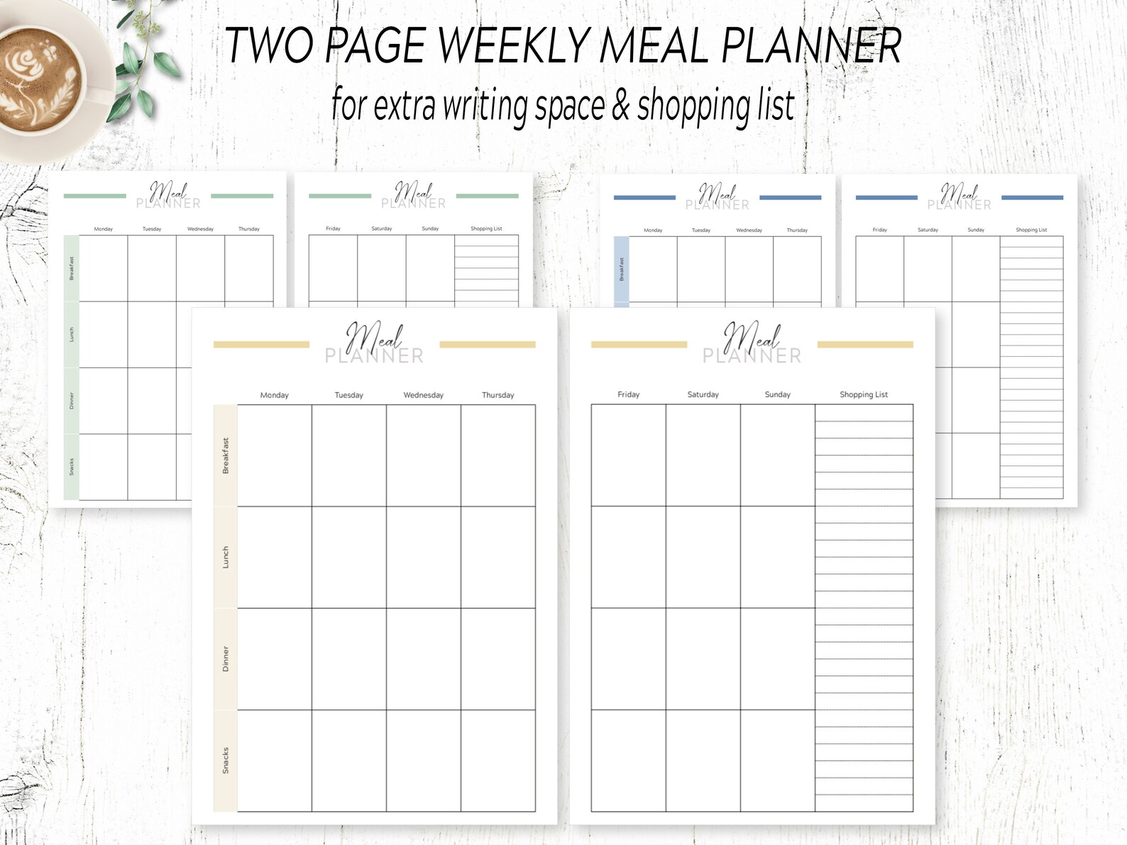Meal Planner With Shopping List / Weekly Menu Planner / Meal - Etsy