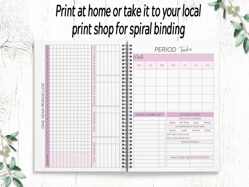 Period Tracker Printable: Cycle Calendar & Diary (PDF) - Etsy