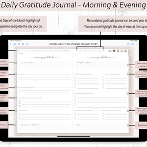 Digital Gratitude Journal With Prompts, Daily Reflection Journal for ...