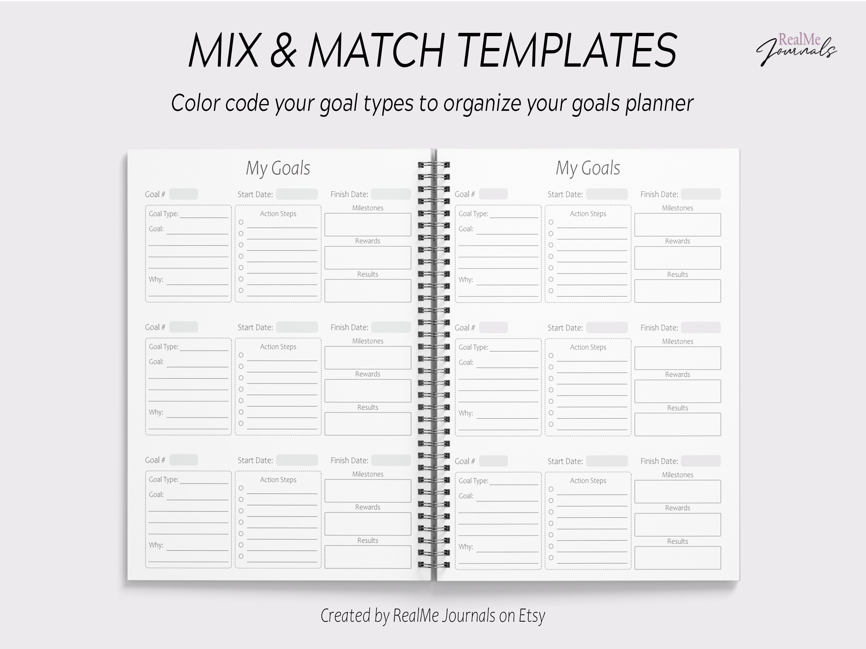 Printable Goal Planner Templates: Personal & Professional (digital ...