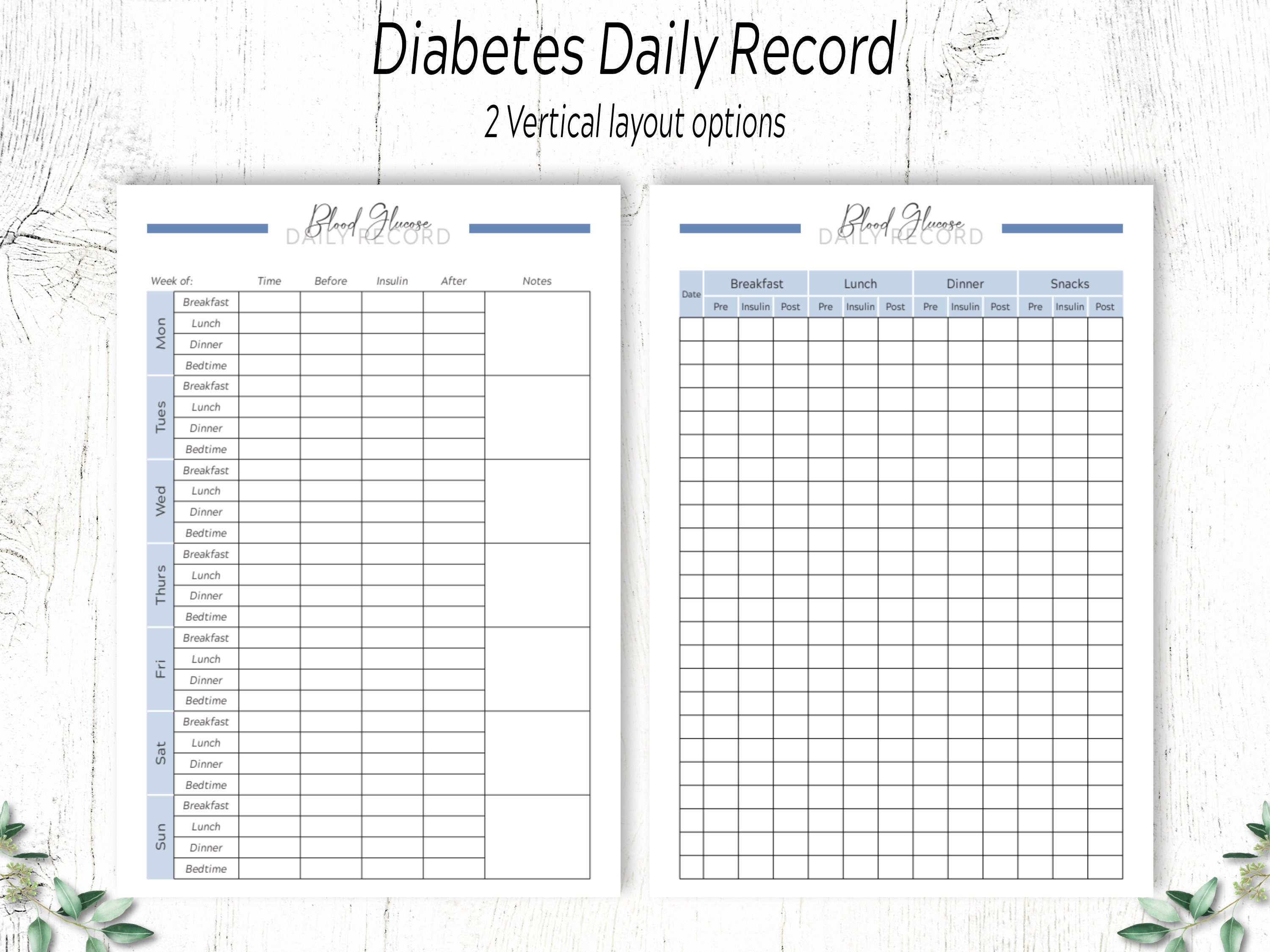 Diabetes Tracker / Printable Diabetes Templates / Diabetes Log With ...