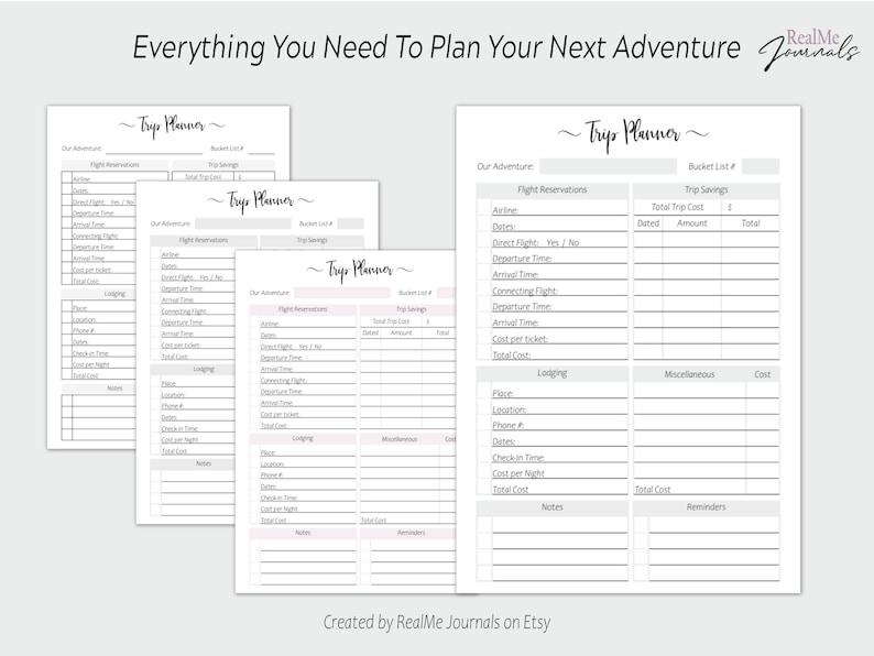 Printable Bucket List Templates: Travel Adventure Planner (digital ...