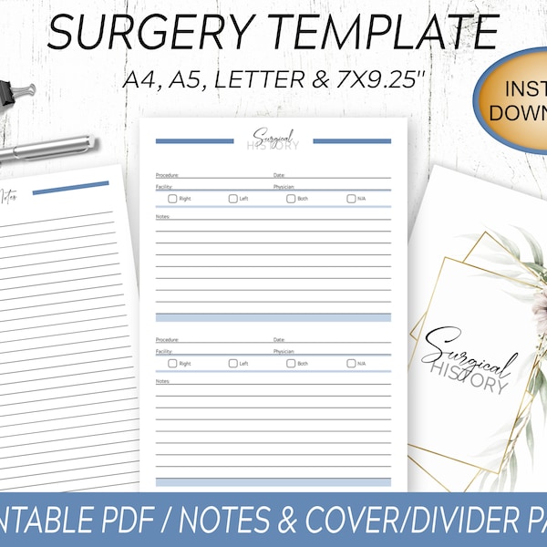 Surgery Template - Etsy