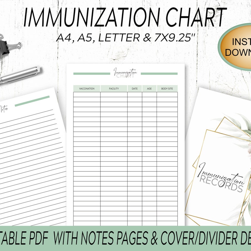 Immunization Record - Etsy