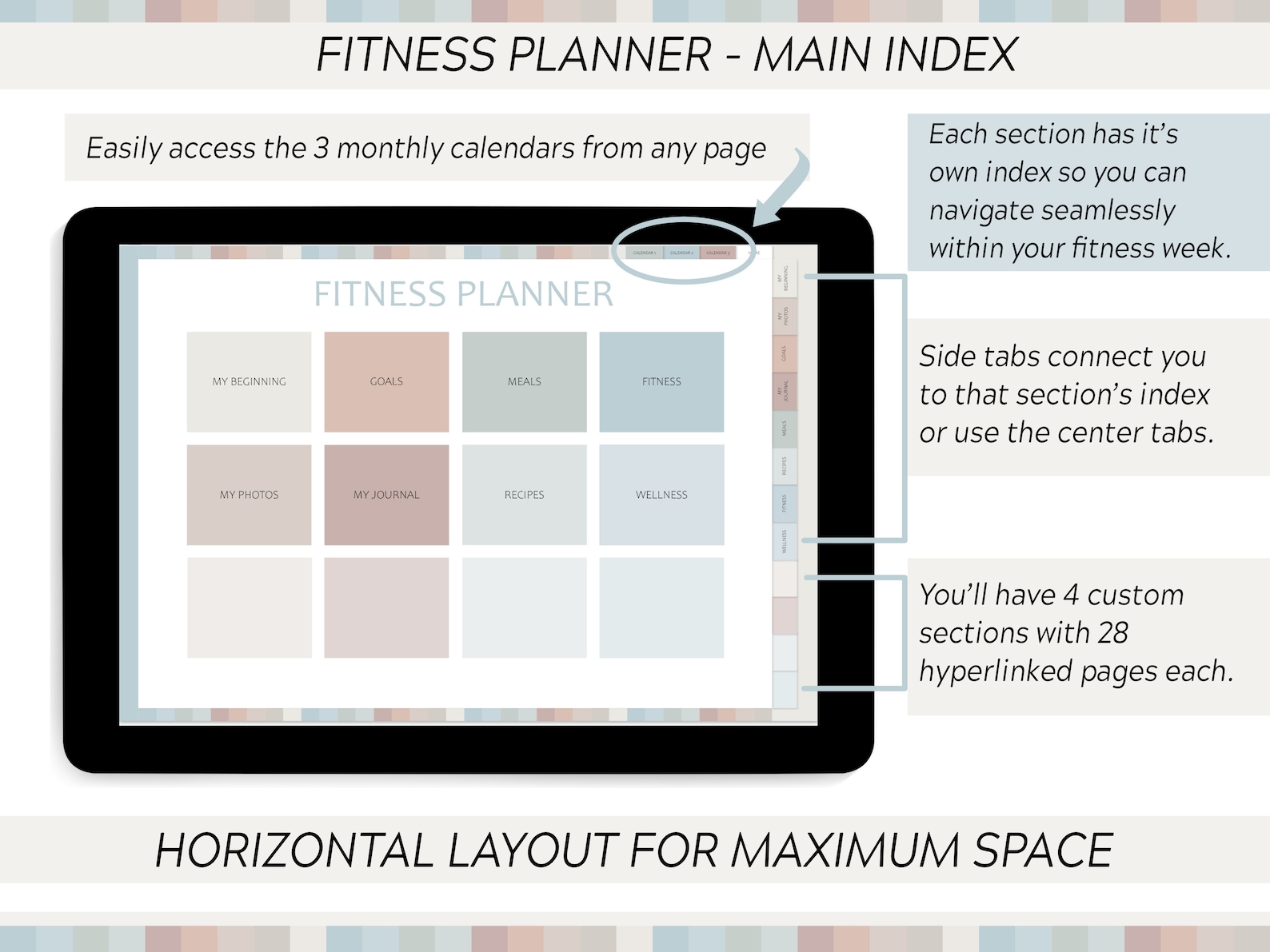 Digital Fitness Planner Goodnotes / 12 Week Digital Workout Tracker ...