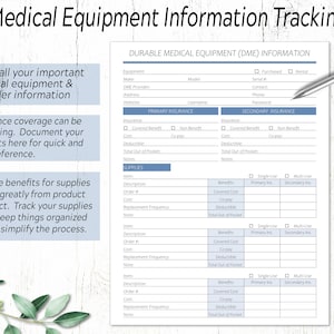 Medical Equipment & Supplies Logbook: DME Tracker (digital Download) - Etsy