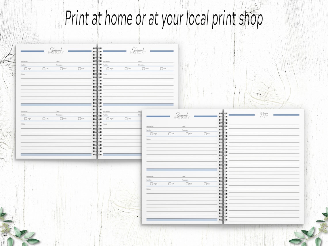 Surgery Tracker: Printable Medical Journal Template (PDF) - Etsy