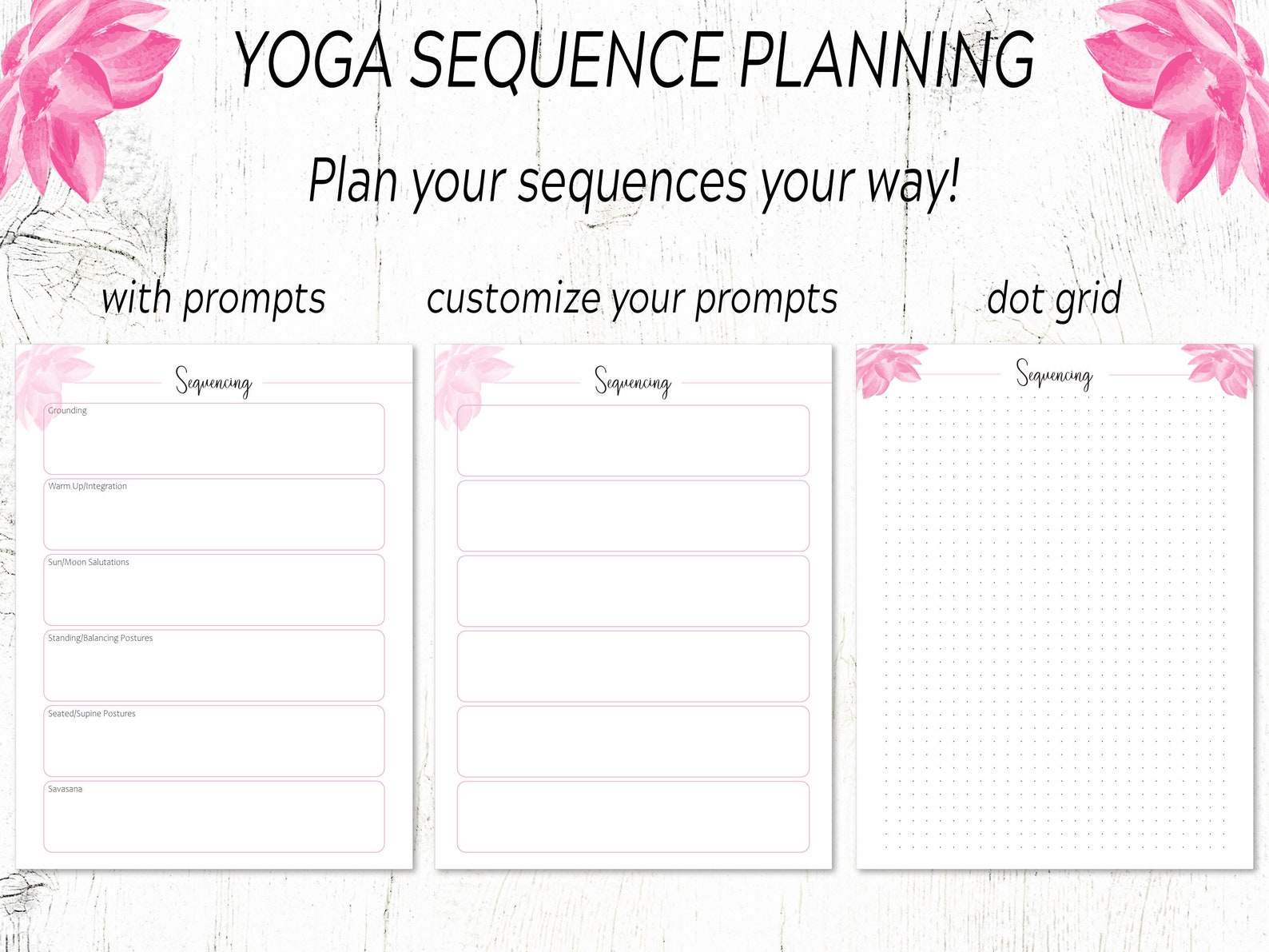 Yoga Teacher Planner / Yoga Sequence Planner / Printable Yoga Class ...