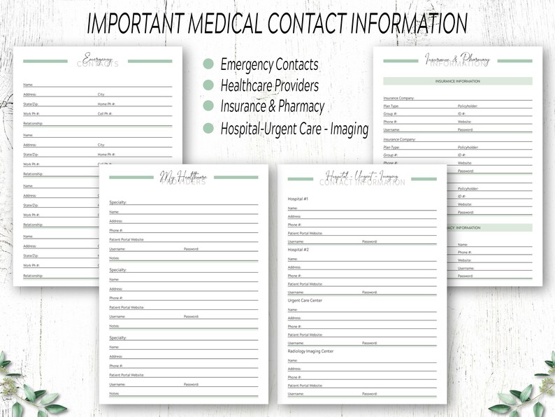 Medical Planner Printable: Healthcare, Medication, Diabetes Logs (PDF ...