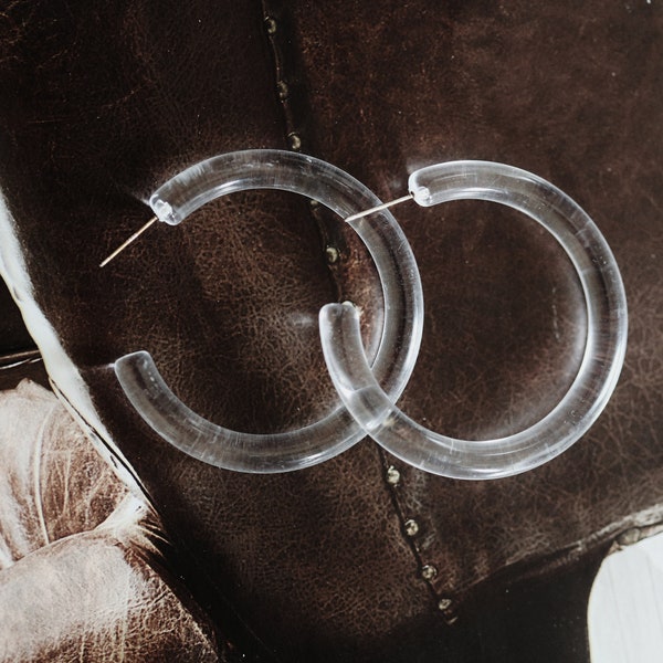 Resin Hoop Earrings - Etsy