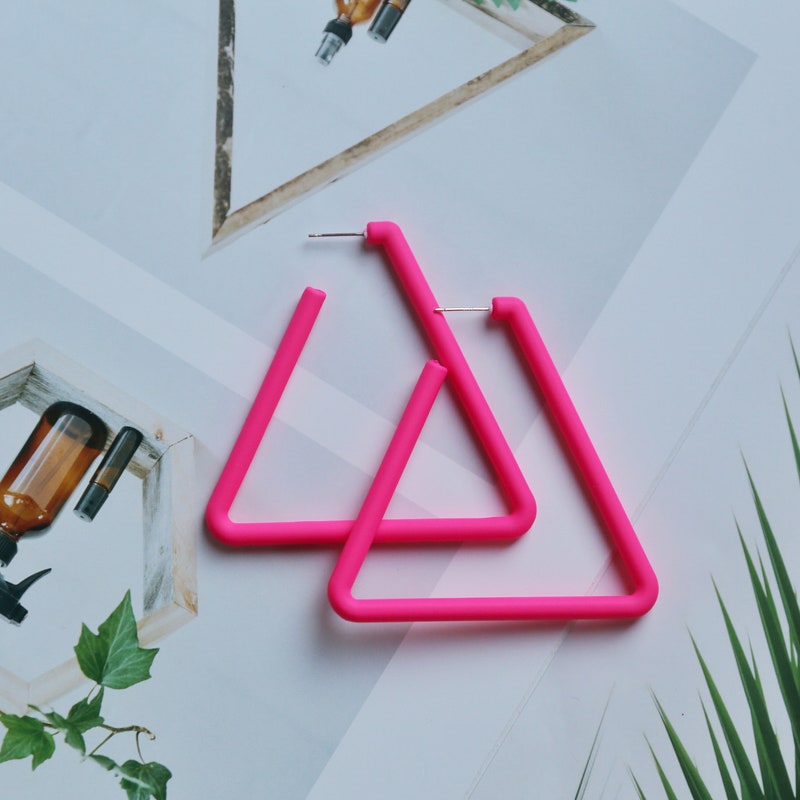 Triangle Hoops - Etsy