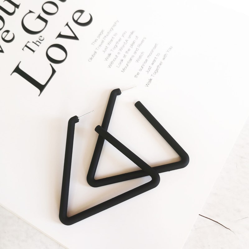 Triangle Hoops - Etsy