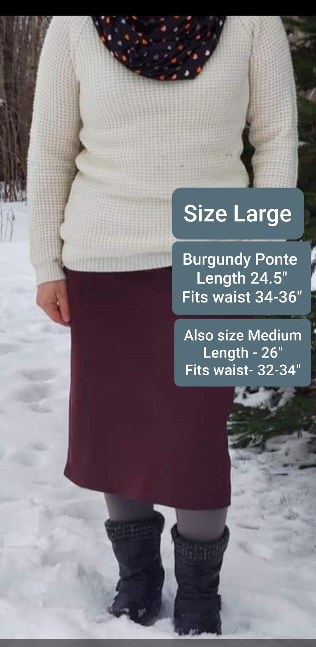 Burgundy Ponte Knit Skirt - Etsy