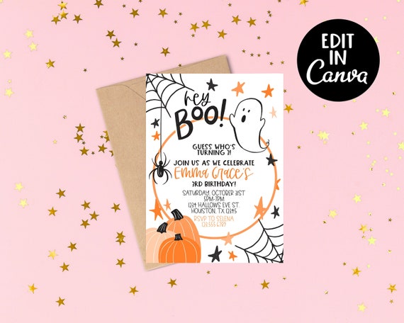 Hey Boo Birthday Party It's My Boo Day Hey Boo Digital - Etsy