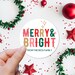 Personalized Merry & Bright Sticker Sheet Christmas Stickers From ...