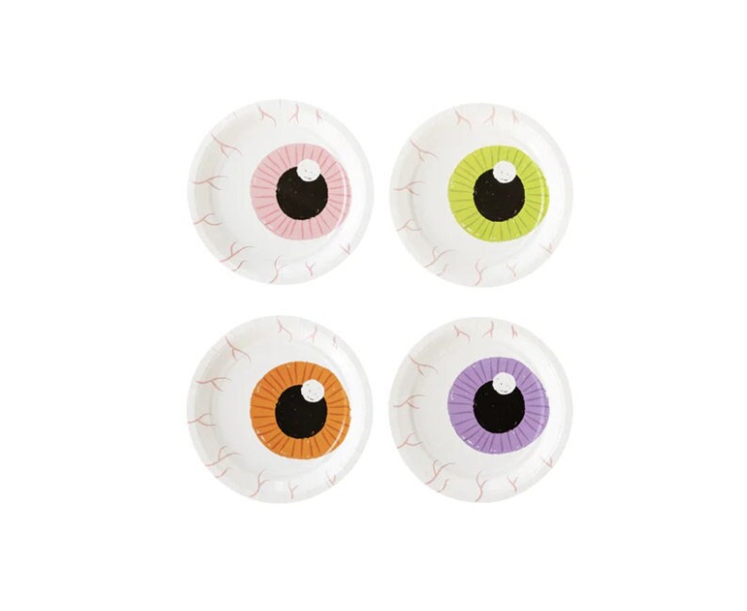 Scary Eyeball Plate Set Set of 8 Halloween Party Plates - Etsy
