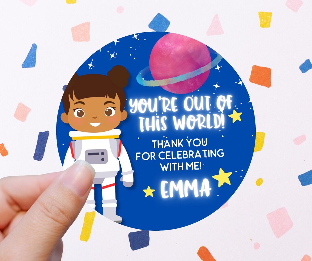 Out of This World Thank You Stickers Stickers for Boxes - Etsy
