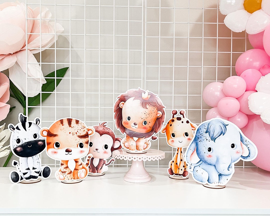 Baby Safari Animals Tabletop Props Decor Decor for Baby Shower First ...