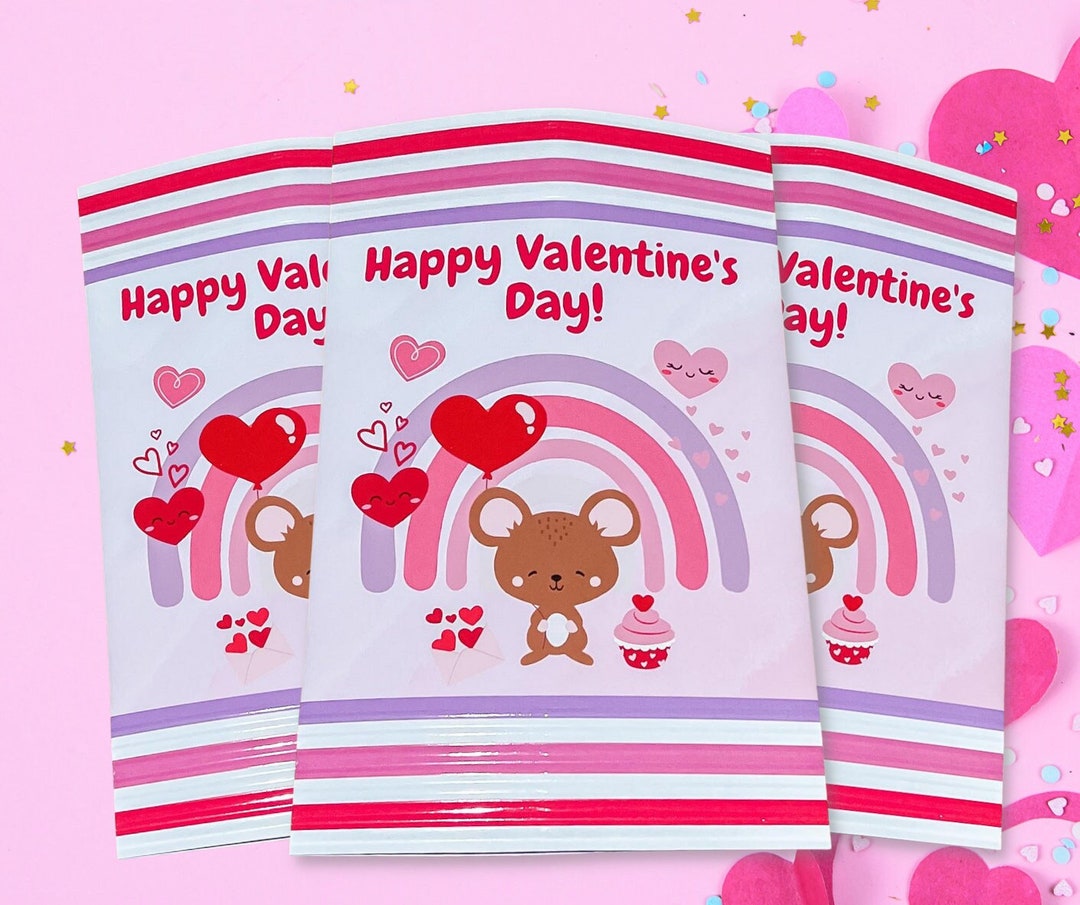 Valentine's Day Chip Bags Set of 12 Custom Valentine's Day Treat Bags ...