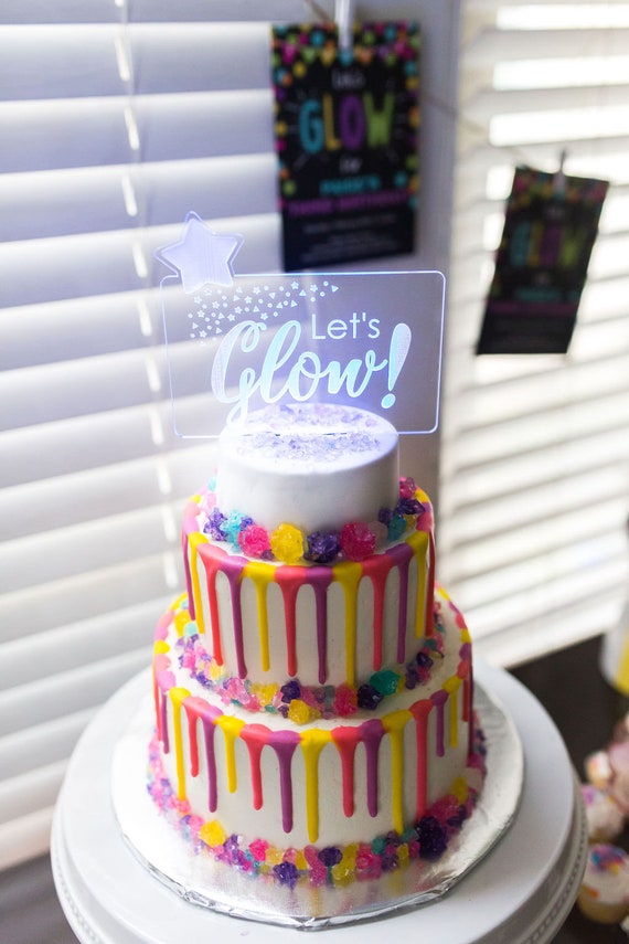 Glow Party Birthday Cake