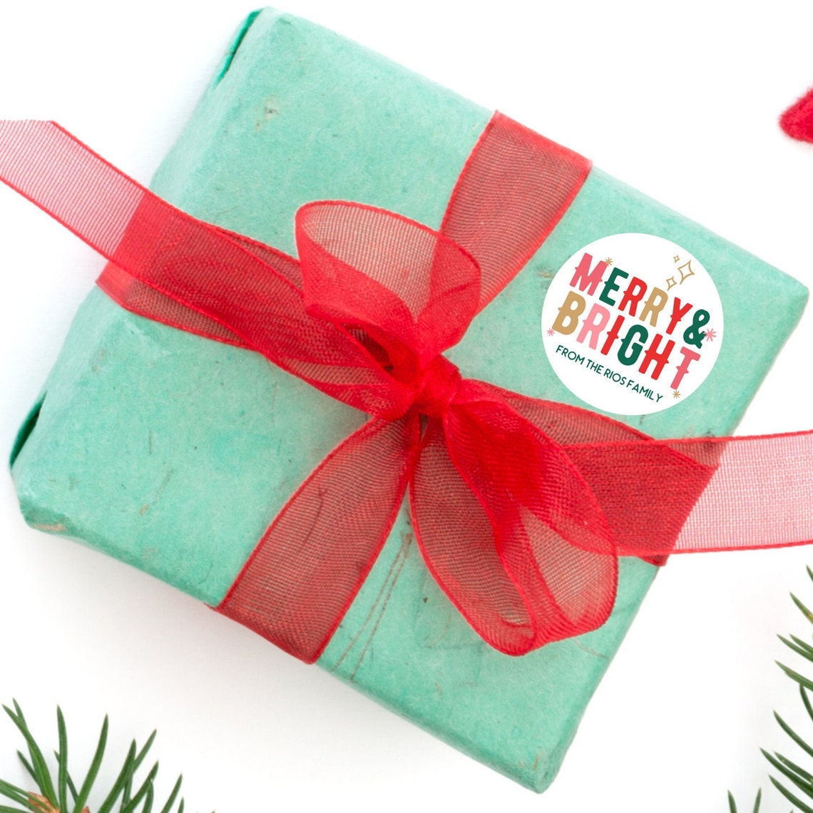 Personalized Merry & Bright Sticker Sheet Christmas Stickers - Etsy