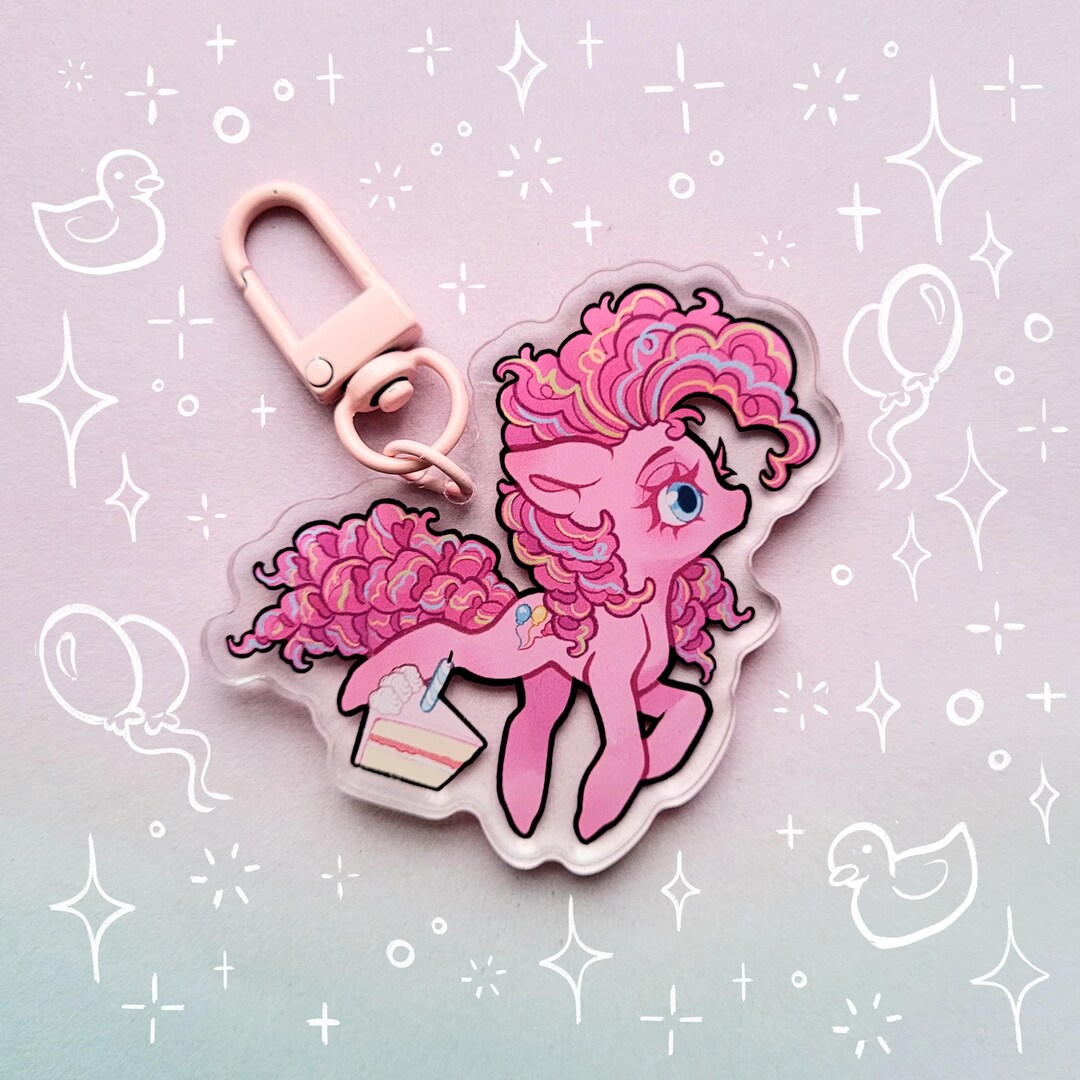 Pinkie Pie MLP Acrylic Keychain | My Little Pony Mane 6 Charm - Etsy