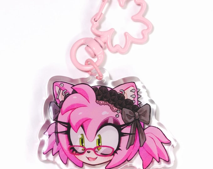 Amy Rose the Hedgehog Keychain | Sonic Sega Keychain Charm - Etsy