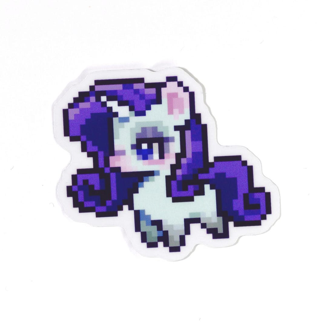 Pixel Pony Rarity Sticker | Transparent Vinyl MLP Decal - Etsy