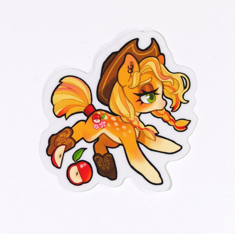 Applejack MLP Transparent Vinyl Sticker| My Little Pony Mane 6 Sticker ...