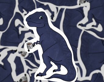 Tea Rex Sticker - Etsy