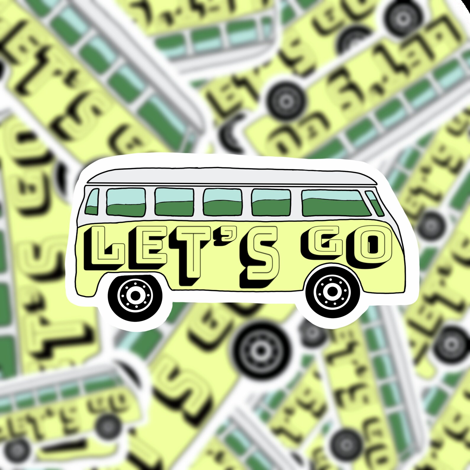 Let's Go Hand Drawn Sticker: Waterproof Laminated Sticker - Etsy New ...