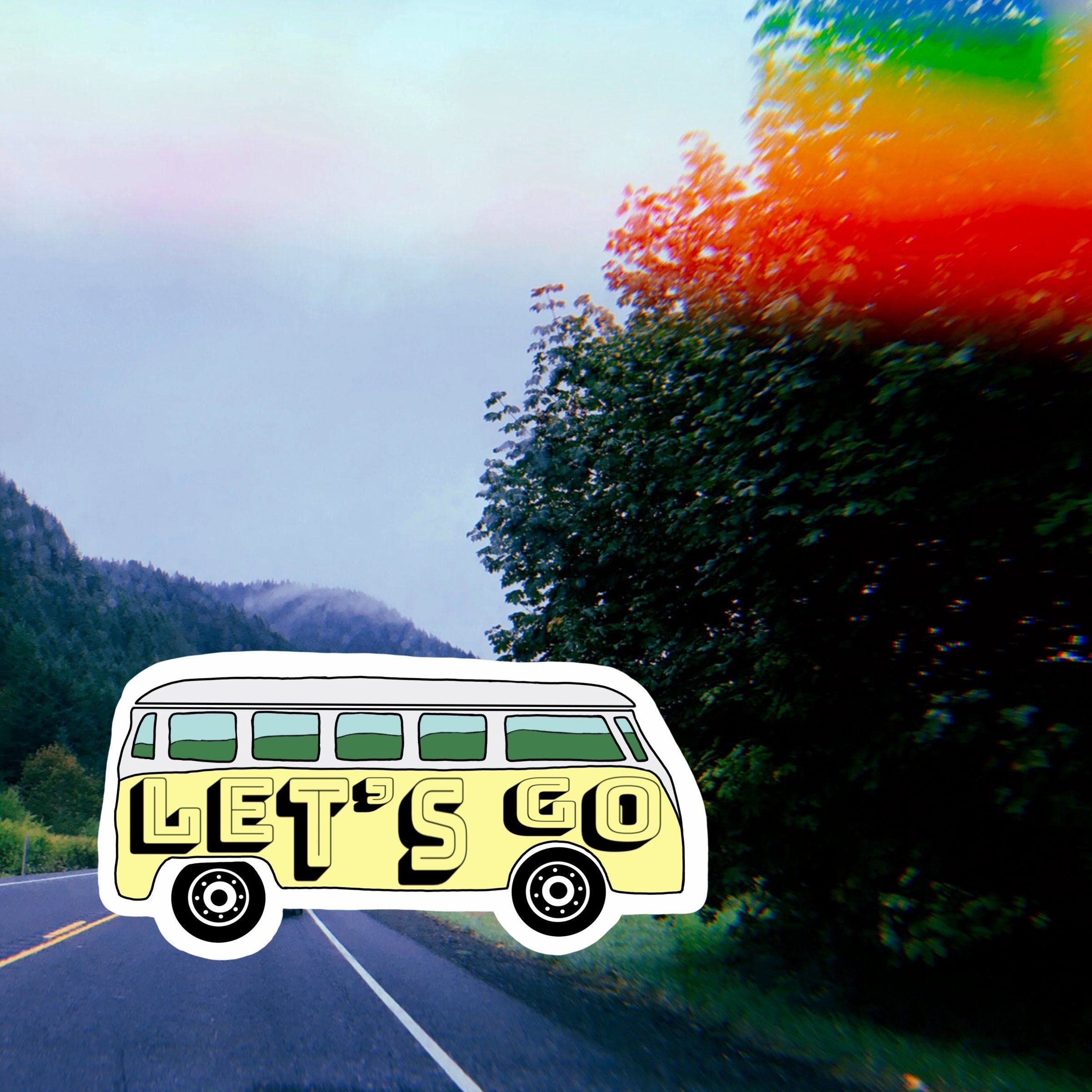 Let's Go Hand Drawn Sticker: Waterproof Sticker | Etsy