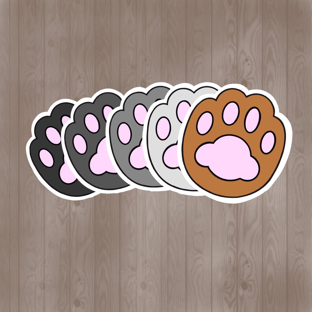 Cat Paw: Hand Drawn Die-cut Vinyl Sticker - Etsy