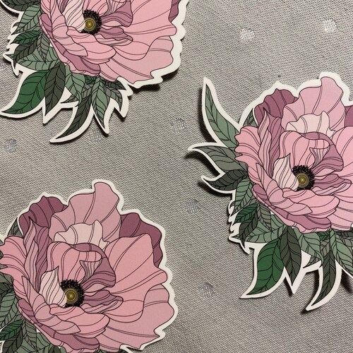 Peony Flower Sticker - Etsy