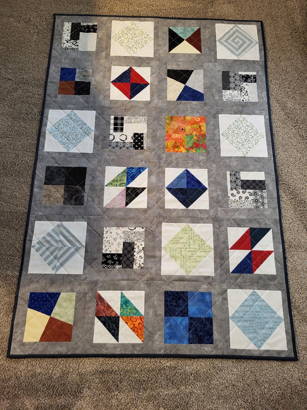 Abstract Quilt Blocks Handmade Lap Quilt - Etsy
