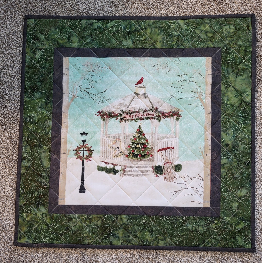 Christmas Village Gazebo Quilted Table Topper or Wall Hanging Handmade ...
