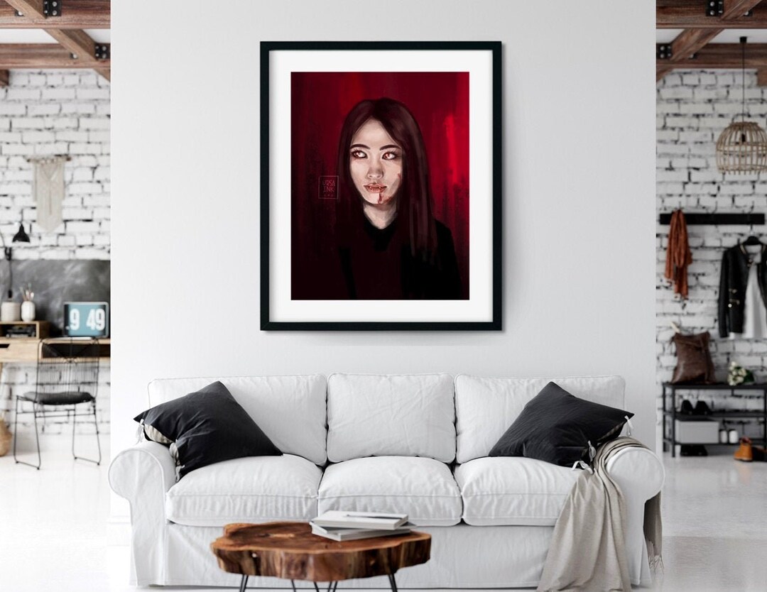 Vampire Girl Horror Macabre Spooky Gothic Art Print - Etsy