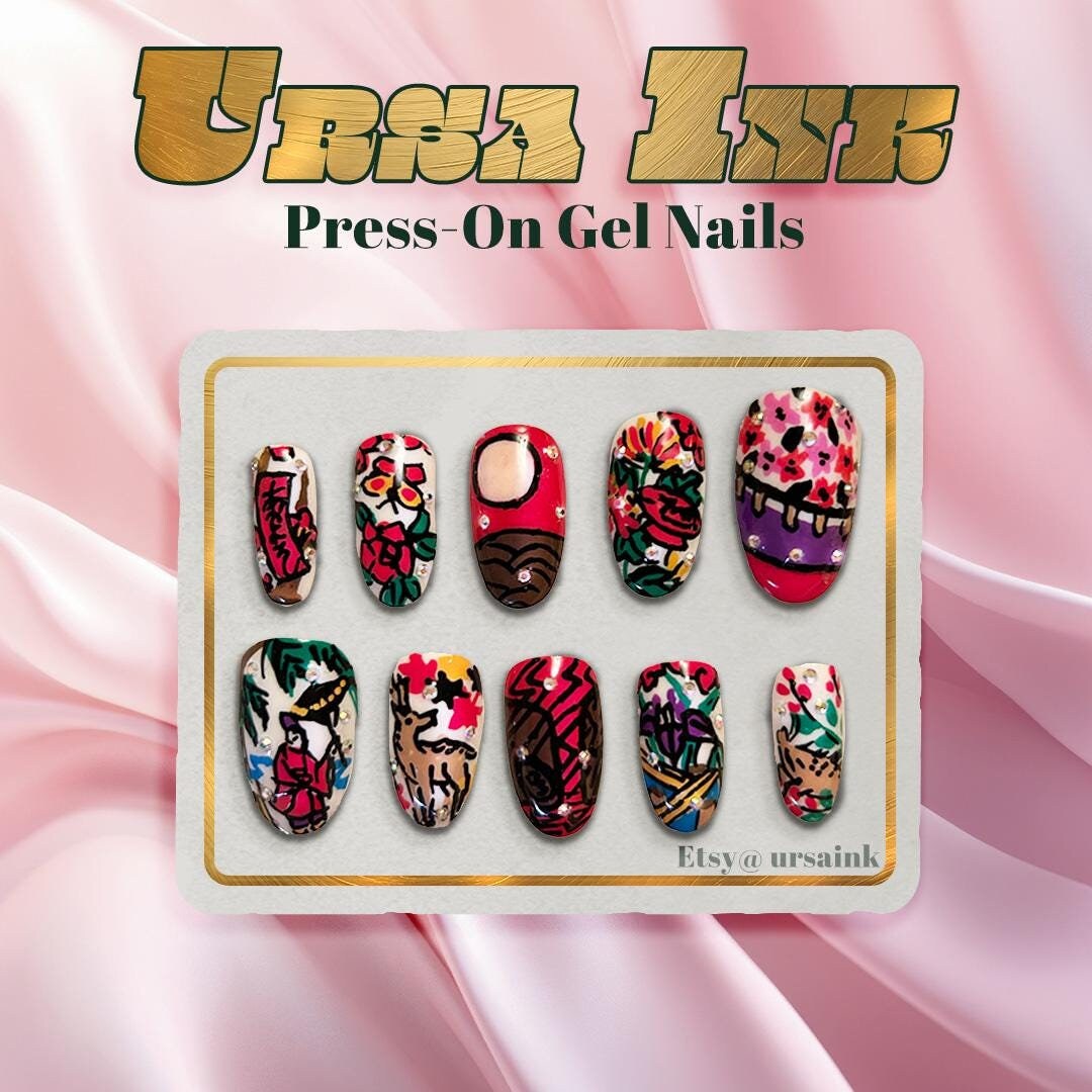 Hanafuda Japanese Flower Cards With Rhinestones, Handpainted Gel Press ...