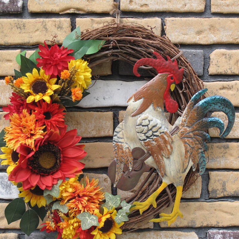 Rooster Wreath - Etsy